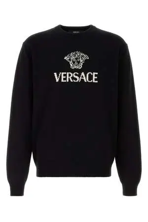 Versace Cashmere Sweater With Embroidered Logo