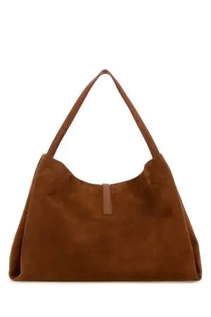 FERRAGAMO Suede Shopping Bag With Gancini Detail - Light Brown
