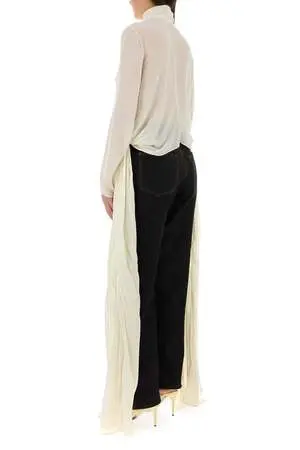 Alaïa Cream Crepe Blouse With Bow Detail