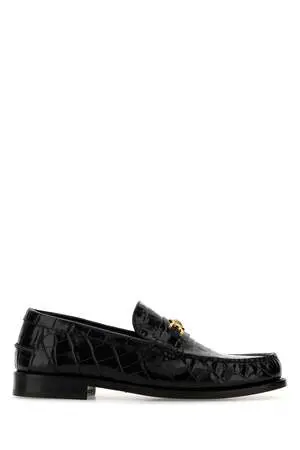 Versace Leather Loafers With Embossed Detail