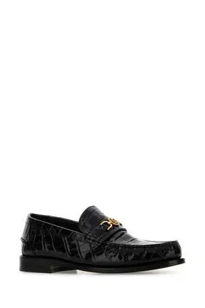 Versace Leather Loafers With Embossed Detail