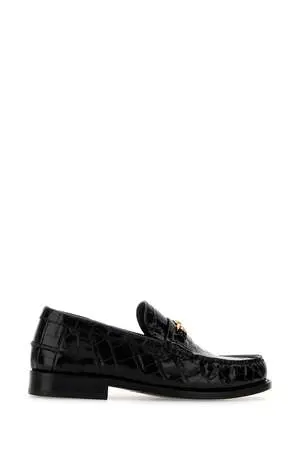 Versace Leather Loafers With Embossed Detail