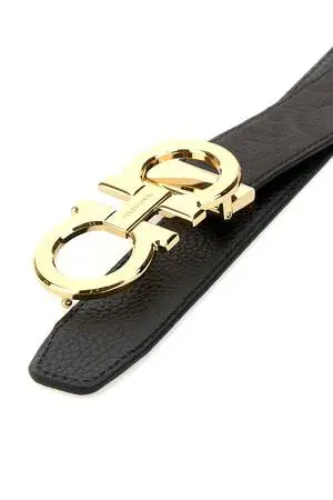 FERRAGAMO Gancini Buckle Leather Reversible Belt - Brown