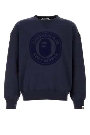 A BATHING APE Oversize Cotton Sweatshirt With Flocked Logo
