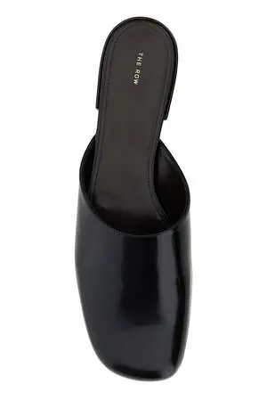 THE ROW Leather Penelope Slippers - Black