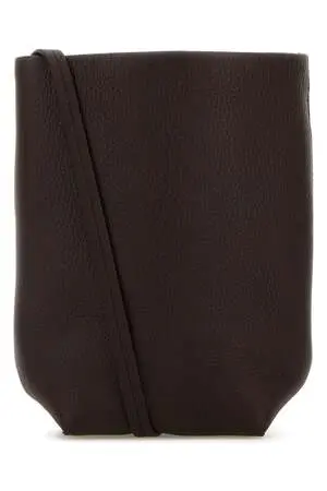 THE ROW Dark Leather Crossbody Bag - Brown