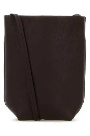 THE ROW Dark Leather Crossbody Bag - Brown