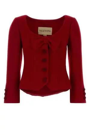 Valentino Garavani Boucle Blazer With Decorative Bow