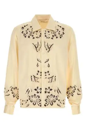 BODE Cream Satin Phantasm Shirt - Yellow