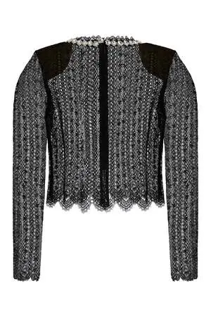 SELF-PORTRAIT Lace Top With Jewel Embellishment
