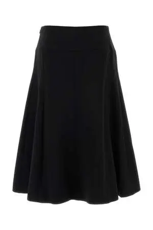 Alaïa Stretch Polyester Blend Flared Skirt With Side Slit