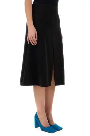 Alaïa Stretch Polyester Blend Flared Skirt With Side Slit