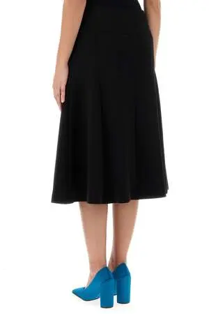 Alaïa Stretch Polyester Blend Flared Skirt With Side Slit