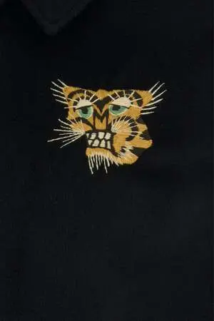 Visvim Silk Flannel Embroidered Jacket - Black