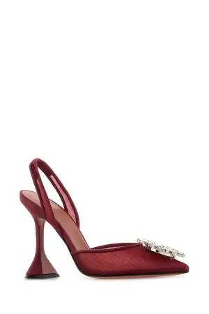 Amina Muaddi Tiziano Mesh Begum Pumps - Red