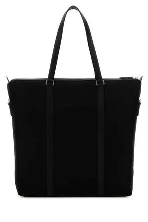 Bally Canvas Shopping Bag With Laminated Logo And Ribbon Detail