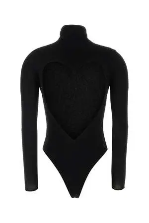 Alaïa Viscose Bodysuit With Heart-shaped Back Opening