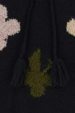 BAZISZT Alpaca Blend Floral Embroidered Sweater