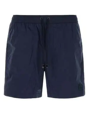 Giorgio Armani Navy Stretch Nylon Swimming Shorts - Blue