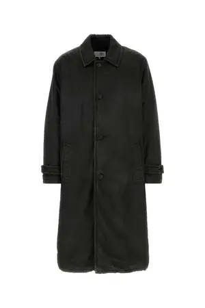 MAISON MARGIELA Cotton Blend Overcoat - Black