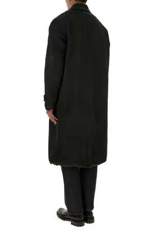 MAISON MARGIELA Cotton Blend Overcoat - Black