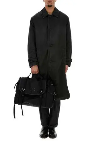 MAISON MARGIELA Cotton Blend Overcoat - Black