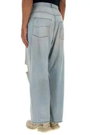 Balenciaga Stonewashed Denim Jeans With Rips