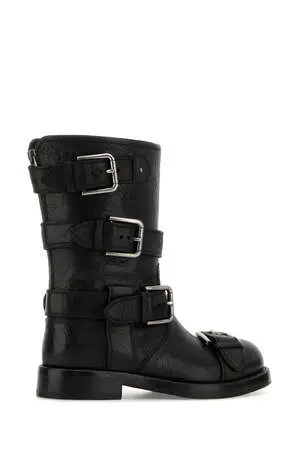 Dolce & Gabbana Leather Boots With Adjustable Straps