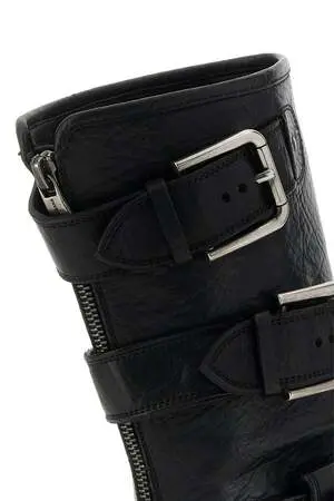 Dolce & Gabbana Leather Boots With Adjustable Straps