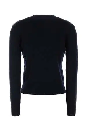 Ami Midnight Wool Sweater With De Coeur Embroidery