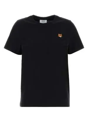 Maison Kitsuné Cotton T-shirt With Fox Head Patch - Black