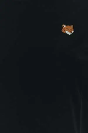 Maison Kitsuné Cotton T-shirt With Fox Head Patch - Black