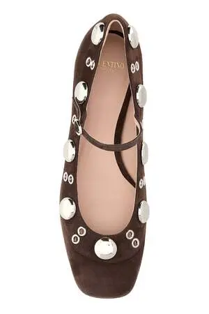 Valentino Garavani Embellished Suede Mary Jane Pumps