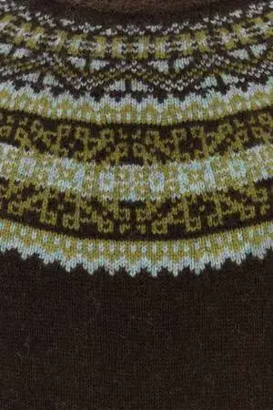 Harley Of Scotland Wool Sweater With Patterned Yoke