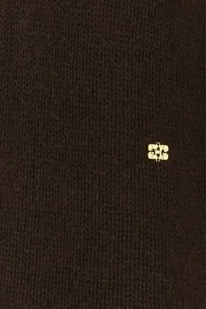 GANNI Wool And Yak High Collar Ribbed Sweater
