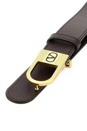 Valentino Garavani Vlogo Signature Leather Belt - Brown
