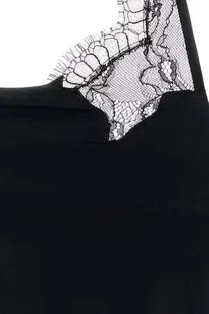 COURREGES Stretch Satin Top With Lace Insert