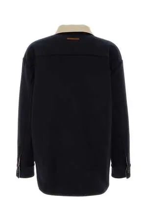 1989 STUDIO Midnight Wool Blend Coat With Contrasting Collar