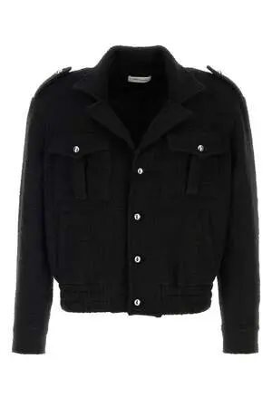 ERNEST W.BAKER Boucle Bomber Jacket - Black