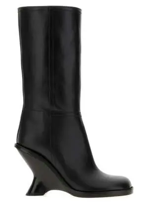 Dries Van Noten Sculptural Heel Leather Boots