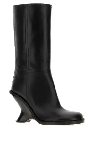 Dries Van Noten Sculptural Heel Leather Boots