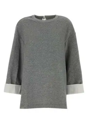 Carven Oversized Sweatshirt With Contrast Satin Cuffs