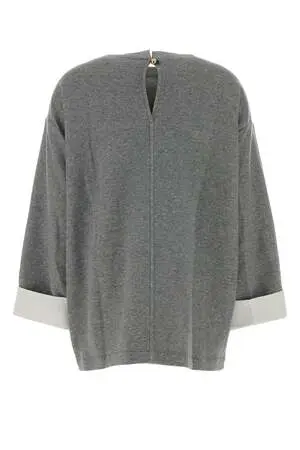 Carven Oversized Sweatshirt With Contrast Satin Cuffs
