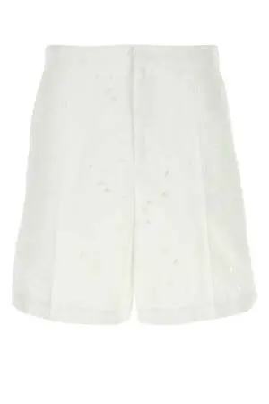 Valentino Garavani Cotton Blend Bermuda Shorts - White