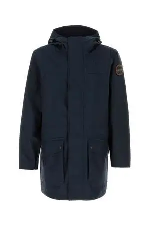 NAPAPIJRI Dark Polyester Windbreaker With Logo Patch
