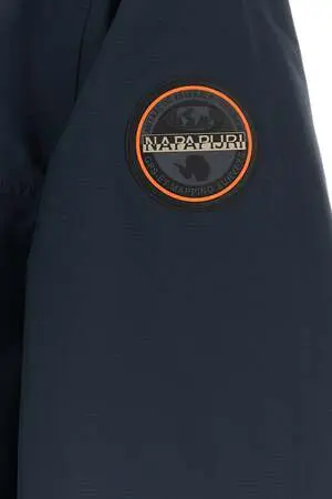 NAPAPIJRI Dark Polyester Windbreaker With Logo Patch