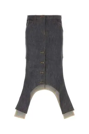 COURREGES Denim Skirt With Embroidered Logo
