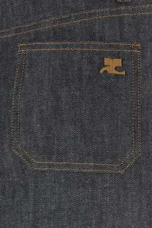 COURREGES Denim Skirt With Embroidered Logo