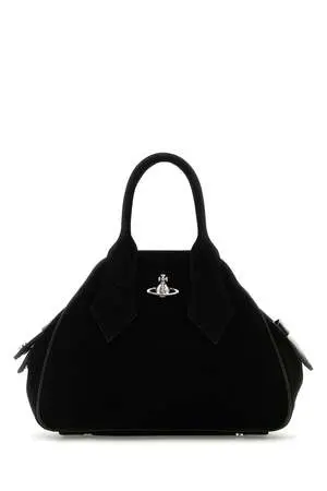 VIVIENNE WESTWOOD Suede Small Yasmine Handbag With Orb Detail - Black