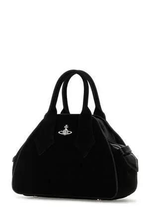 VIVIENNE WESTWOOD Suede Small Yasmine Handbag With Orb Detail - Black